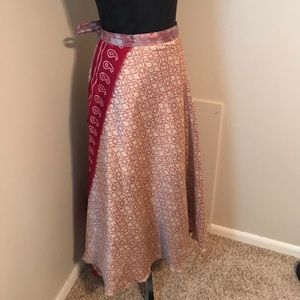 Skirts | Silk Reversible Wrap Skirt | Poshmark